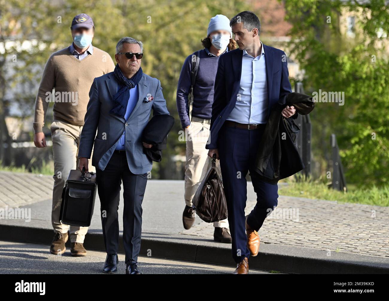 Lawyer Jan De Man and Lawyer Pieter Helsen arrive for the start of the ...