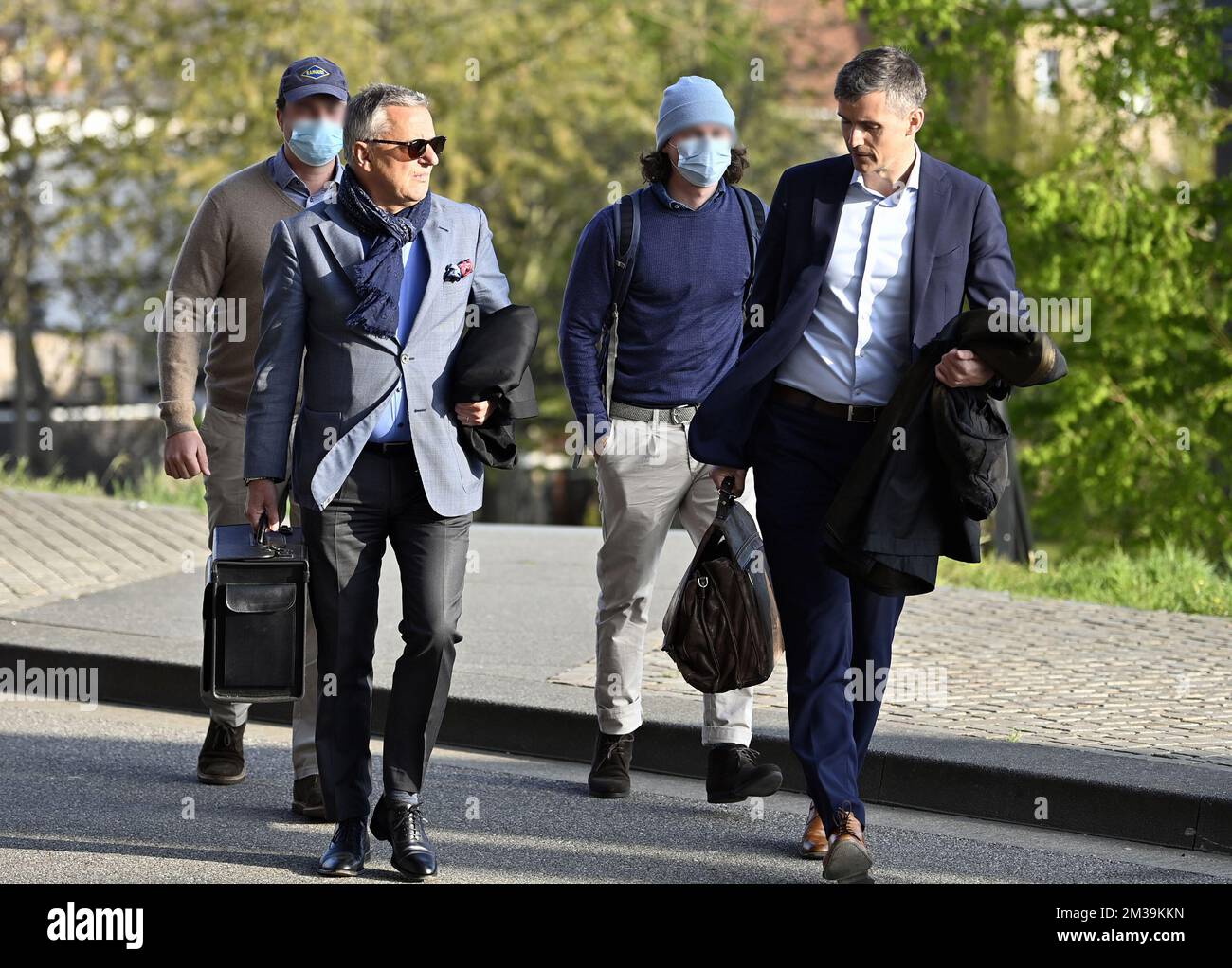 Lawyer Jan De Man and Lawyer Pieter Helsen arrive for the start of the ...