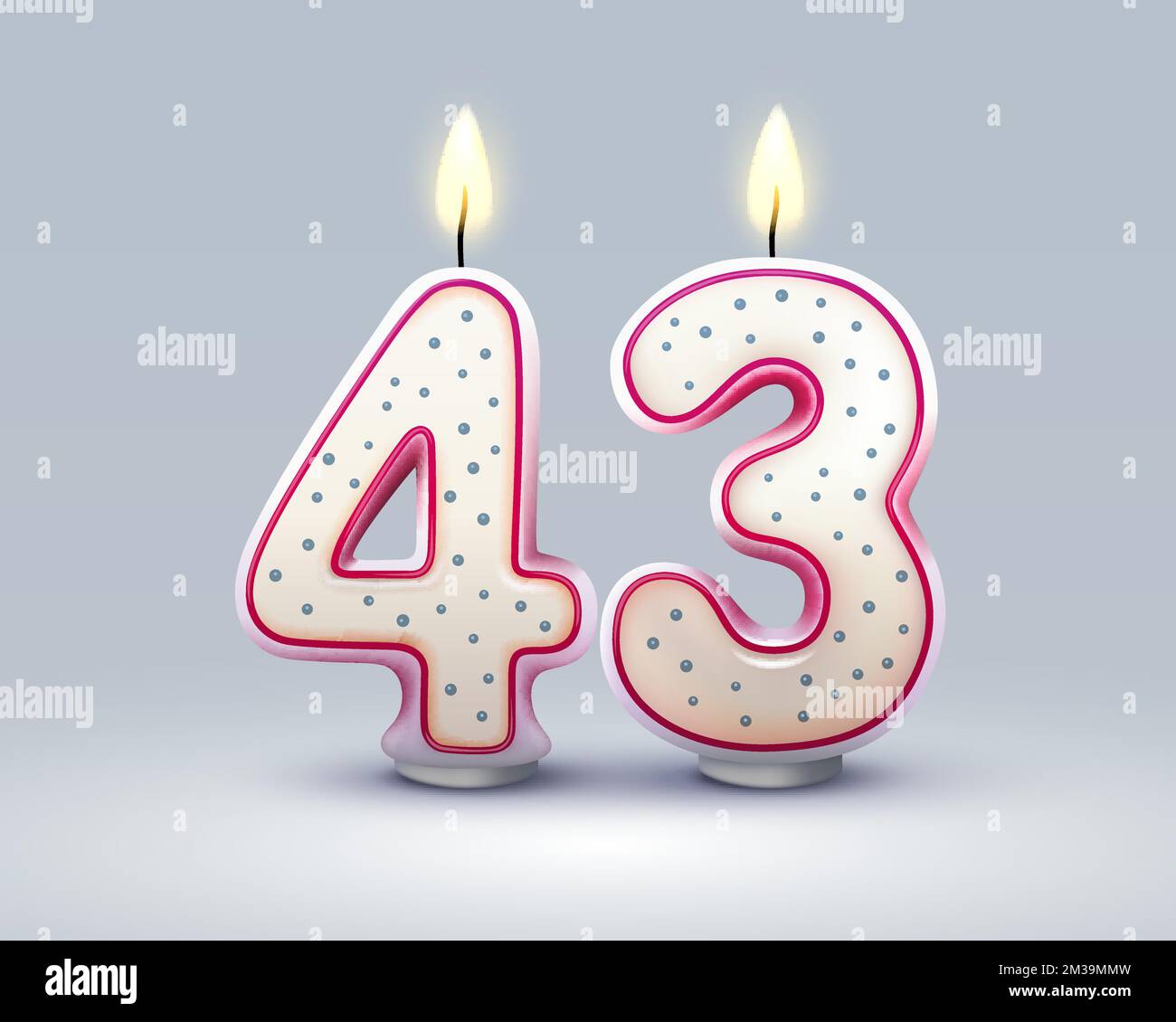 Happy Birthday years. 43 anniversary of the birthday, Candle in the ...
