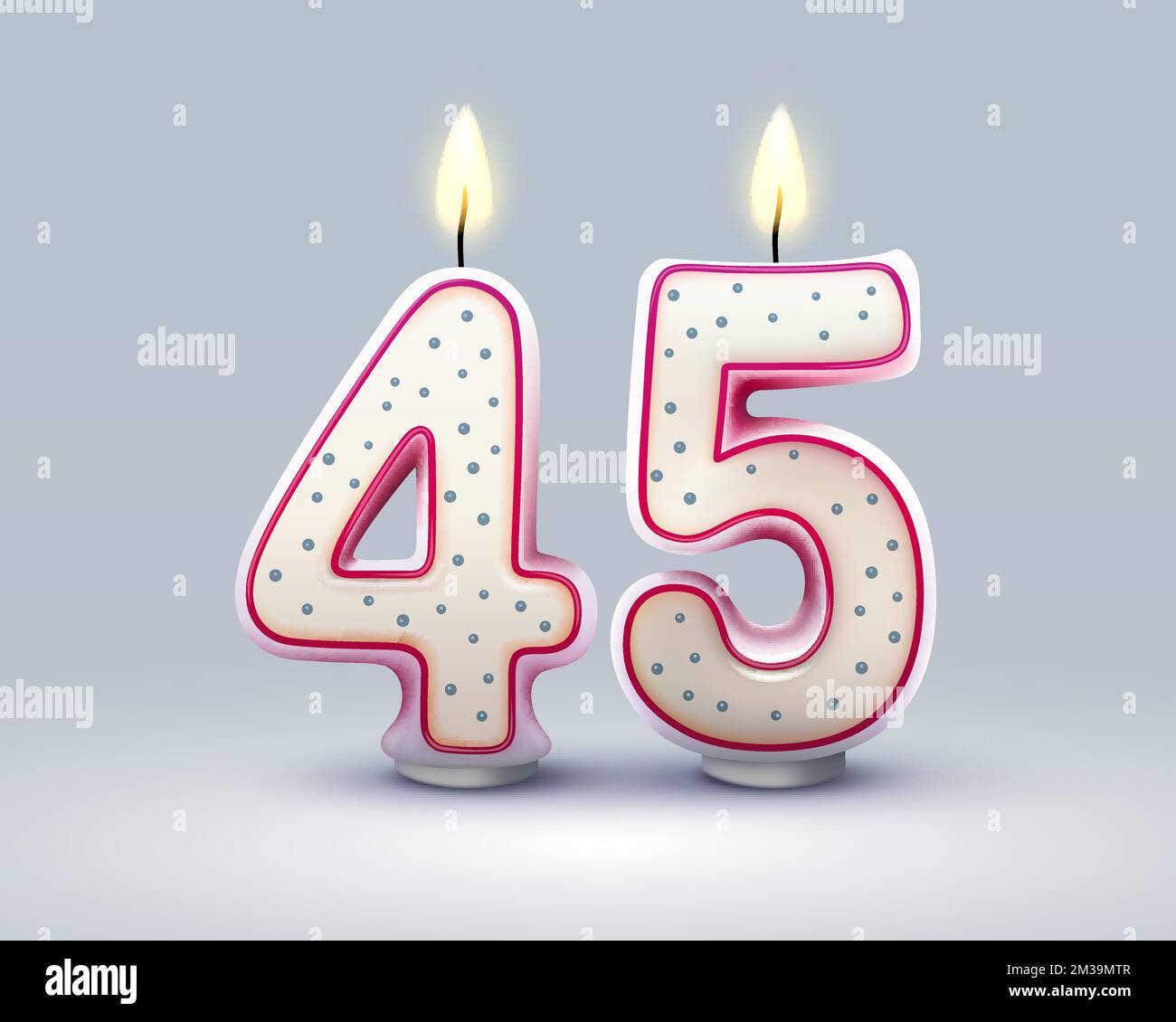 Happy Birthday years. 45 anniversary of the birthday, Candle in the ...