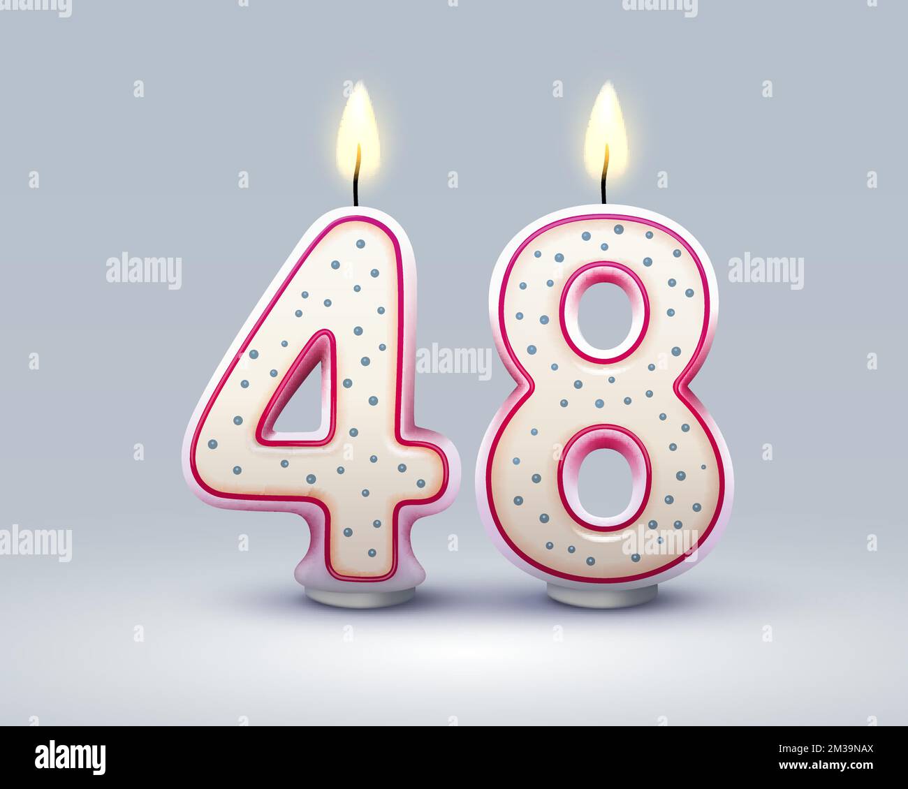 Happy Birthday years. 48 anniversary of the birthday, Candle in the ...