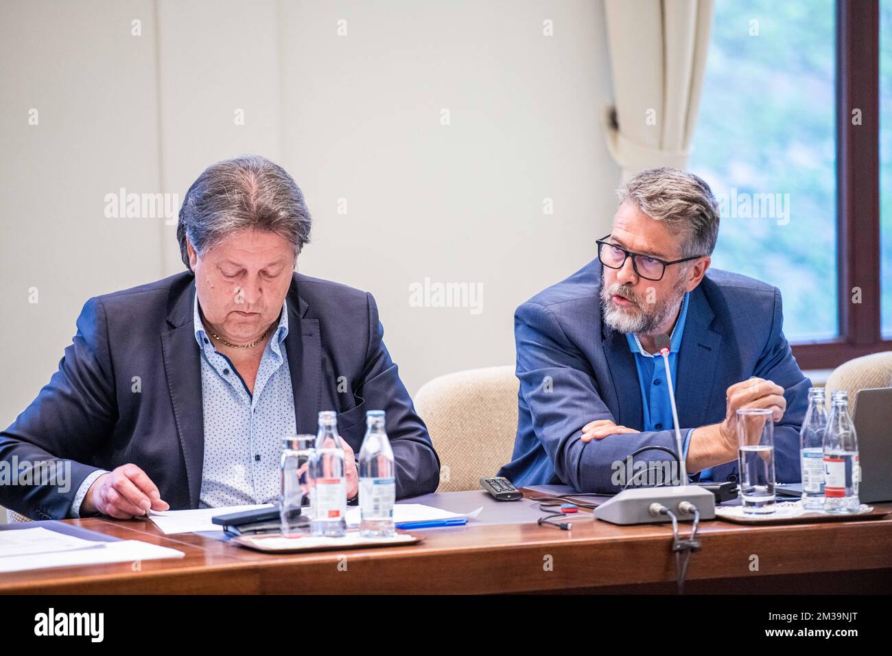 Boortmeerbeek council member Bert Meulemans (R) pictured during a city ...
