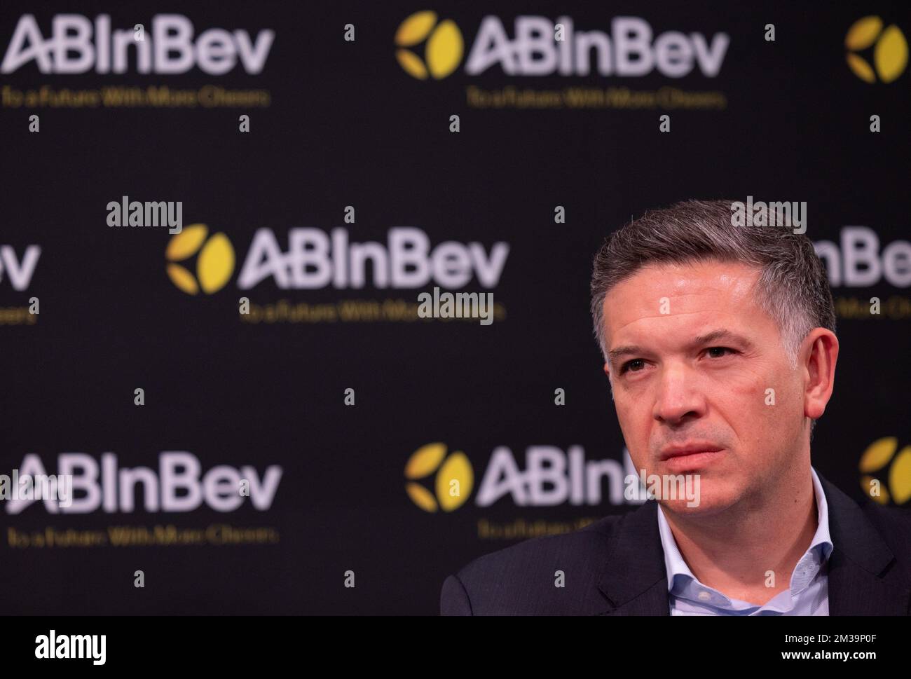 AB Inbev CEO Michel Doukeris pictured during a press conference after a ...