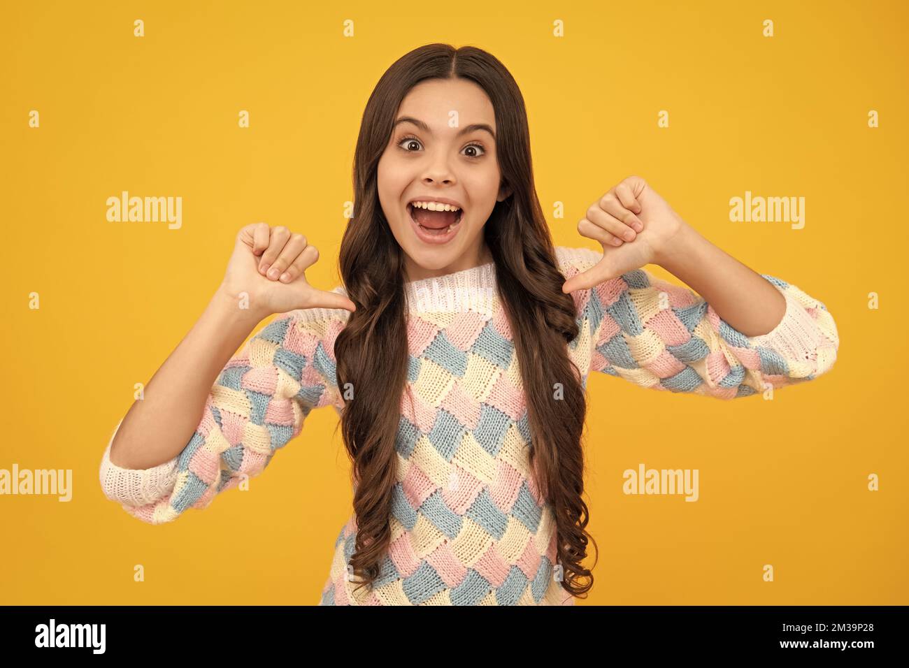 Excited kids face. Amazed expression, cheerful and glad. Portrait of ...