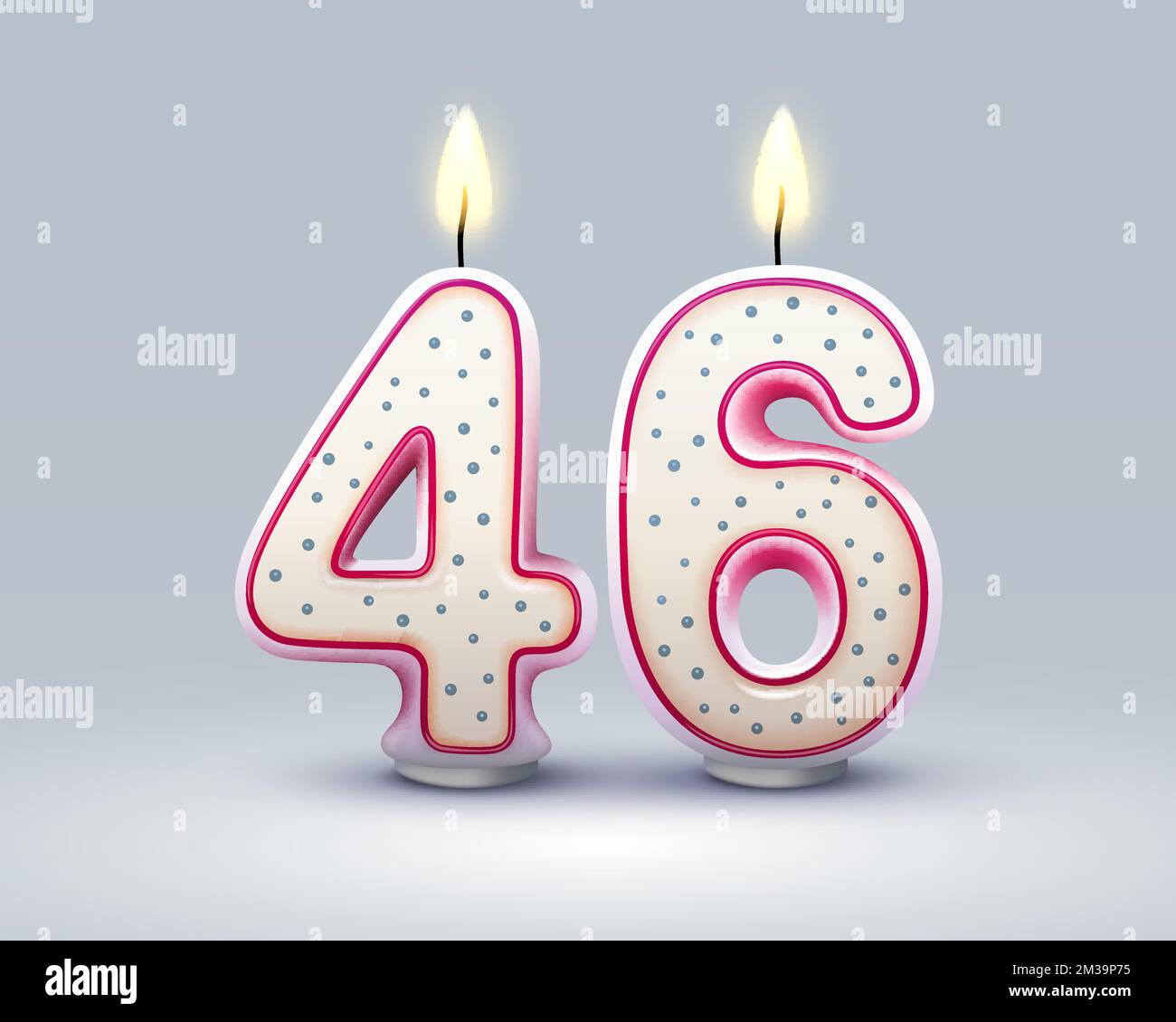 Happy Birthday years. 46 anniversary of the birthday, Candle in the ...