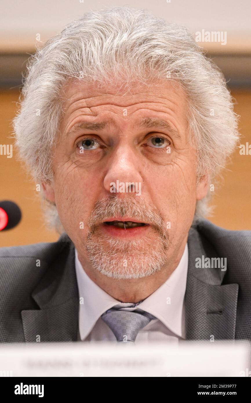 FPS Finance Chairman Hans D'Hondt pictured during a press conference of ...