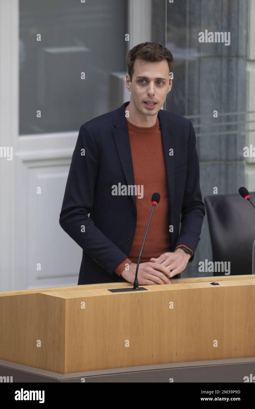 PVDA's Jos D'Haese pictured during a plenary session of the Flemish ...