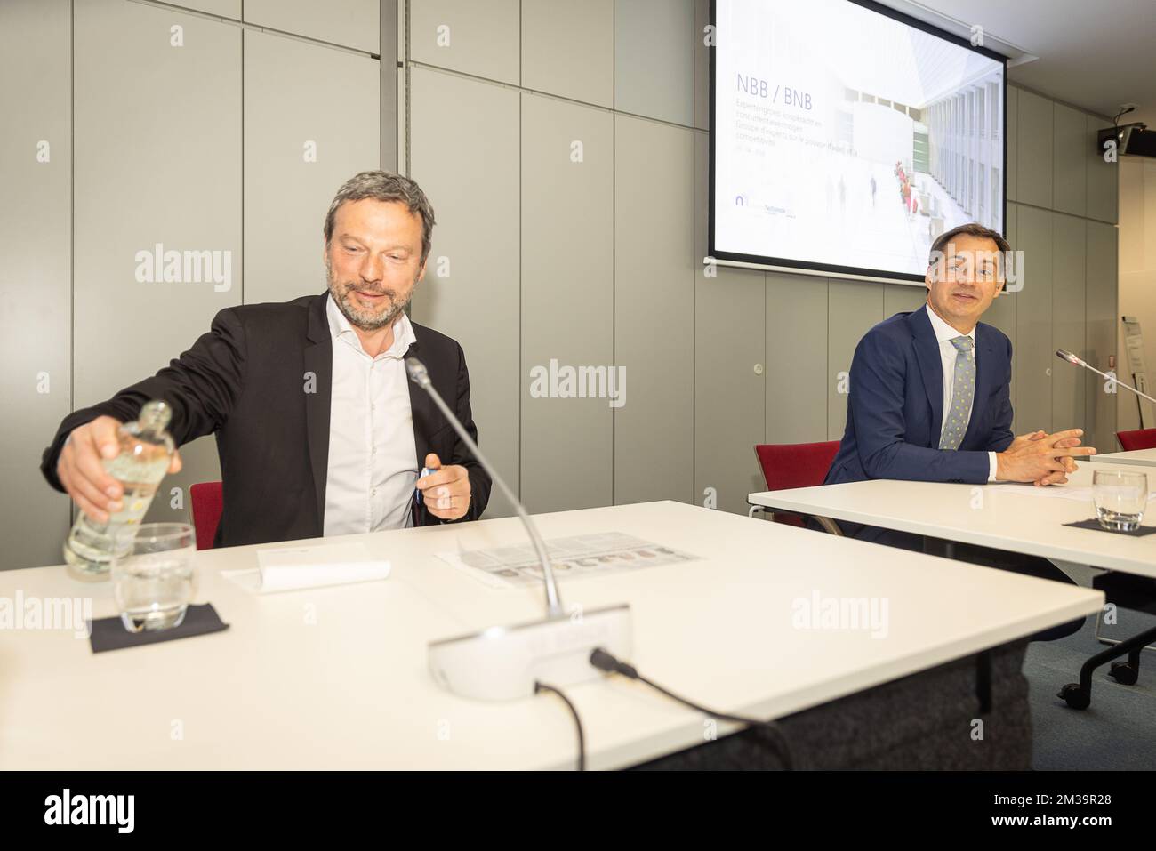 National Bank (BNB-NBB) governor Pierre Wunsch and Prime Minister of ...