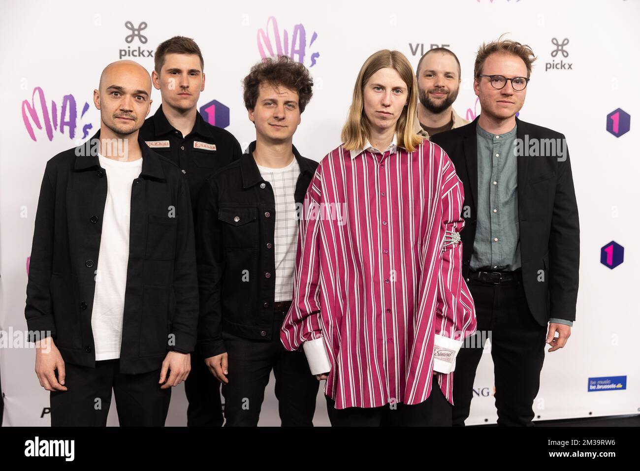 Band Whispering Sons pictured on the red carpet at the arrival for the ...