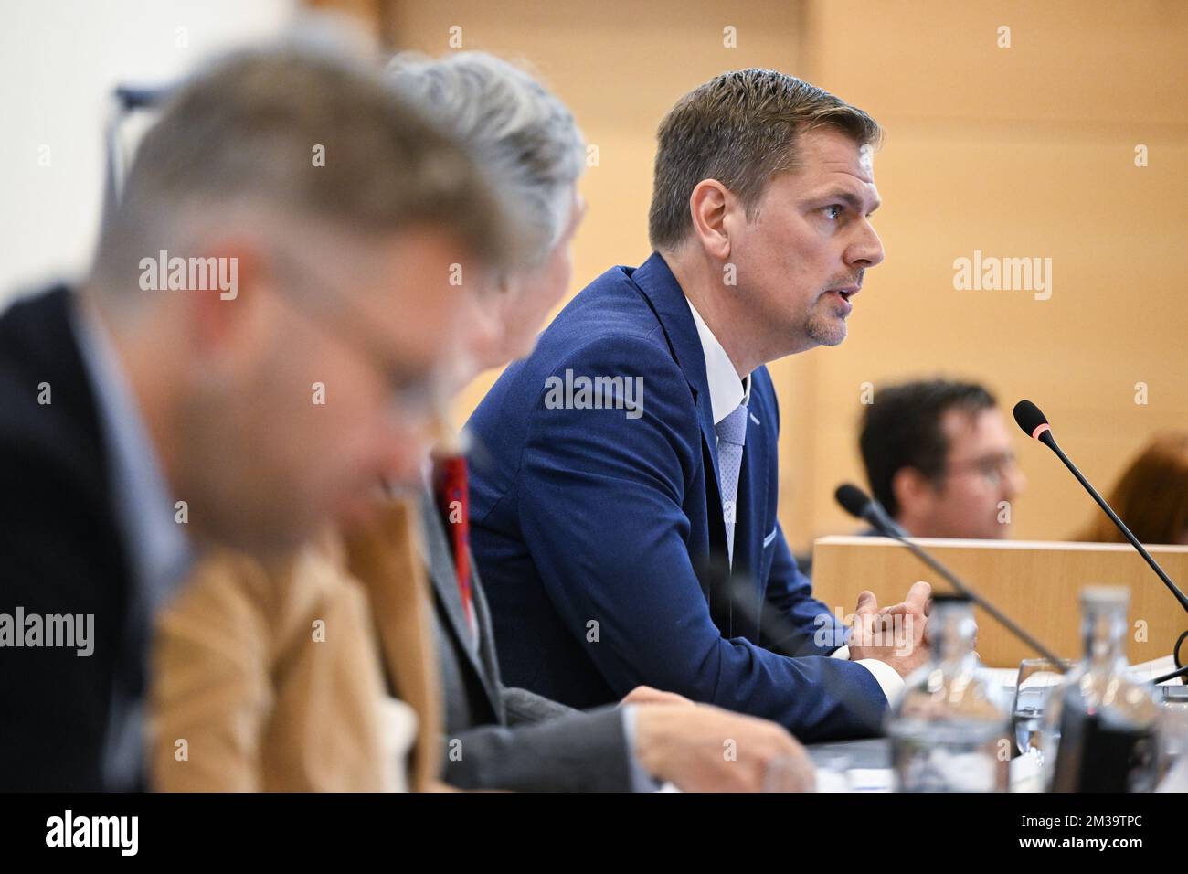 Federal mediator David Baele pictured during a press conference of the ...