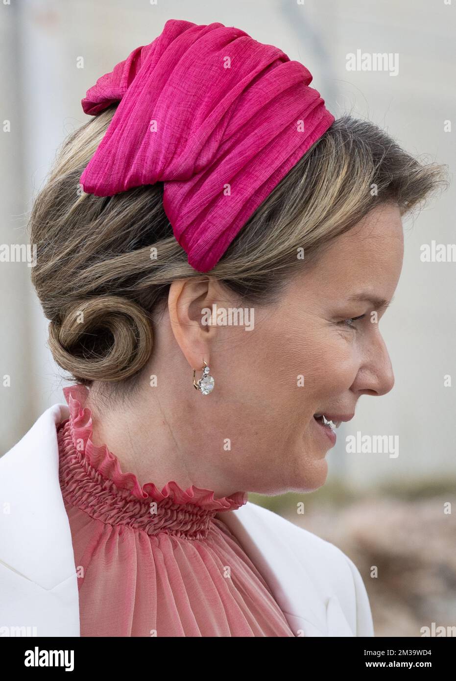 Queen Mathilde of Belgium pictured during a visit to the LNG-terminal ...