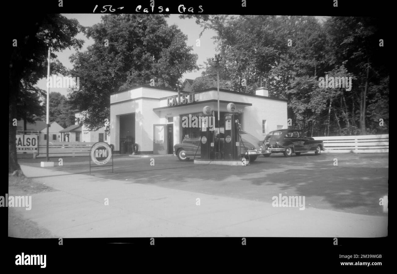 Highland Ave - Calso Gas , Houses, Automobiles. Needham Building ...