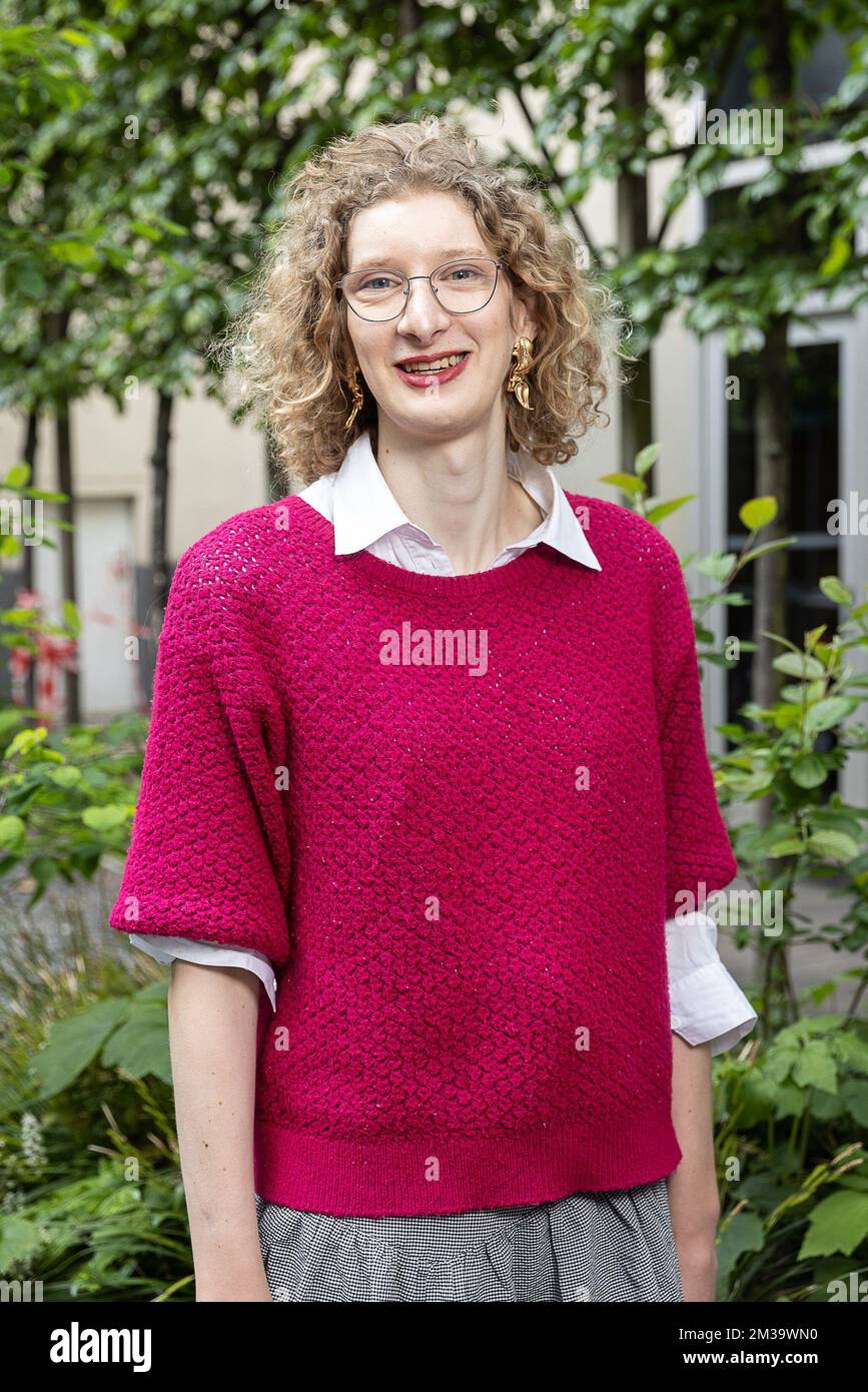 Candidate Jenna Boeve poses for the photographer during a press ...