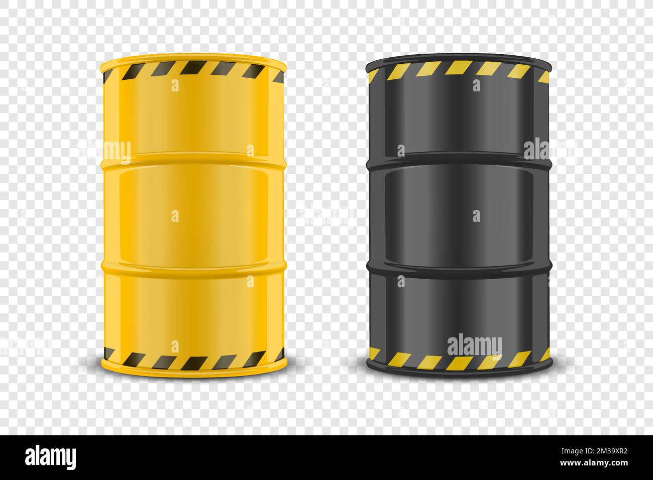 Vector 3d Realistic Yellow Barrel, Hazard Liquid. Caution, Radioactive ...