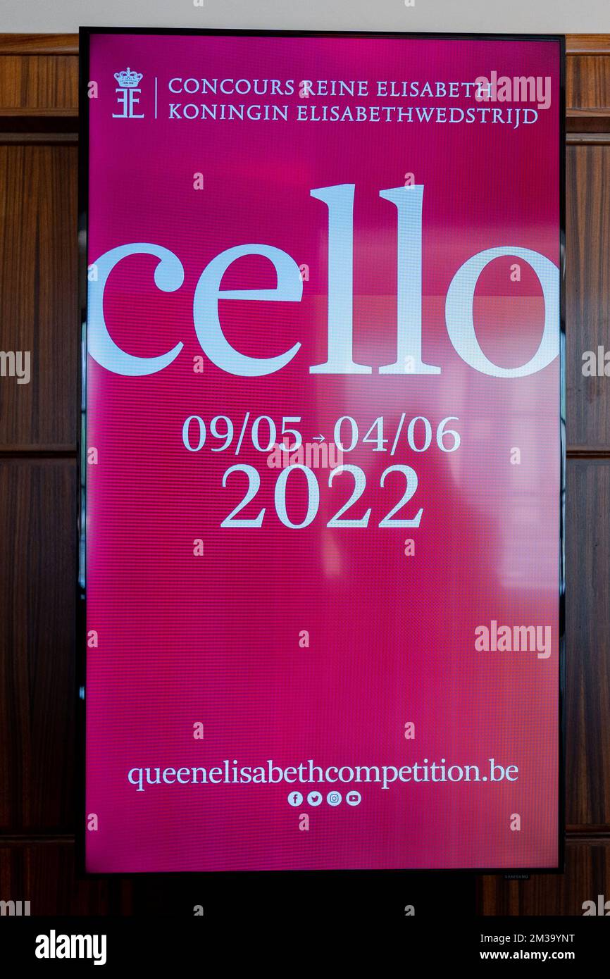 Illustration picture shows a banner during the first session of the ...