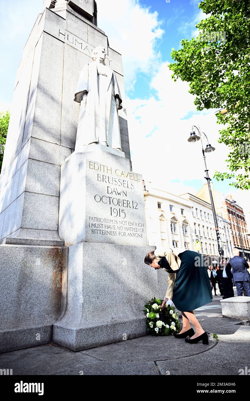 Anne, the Princess Royal pictured during a wreath-laying ceremony at ...