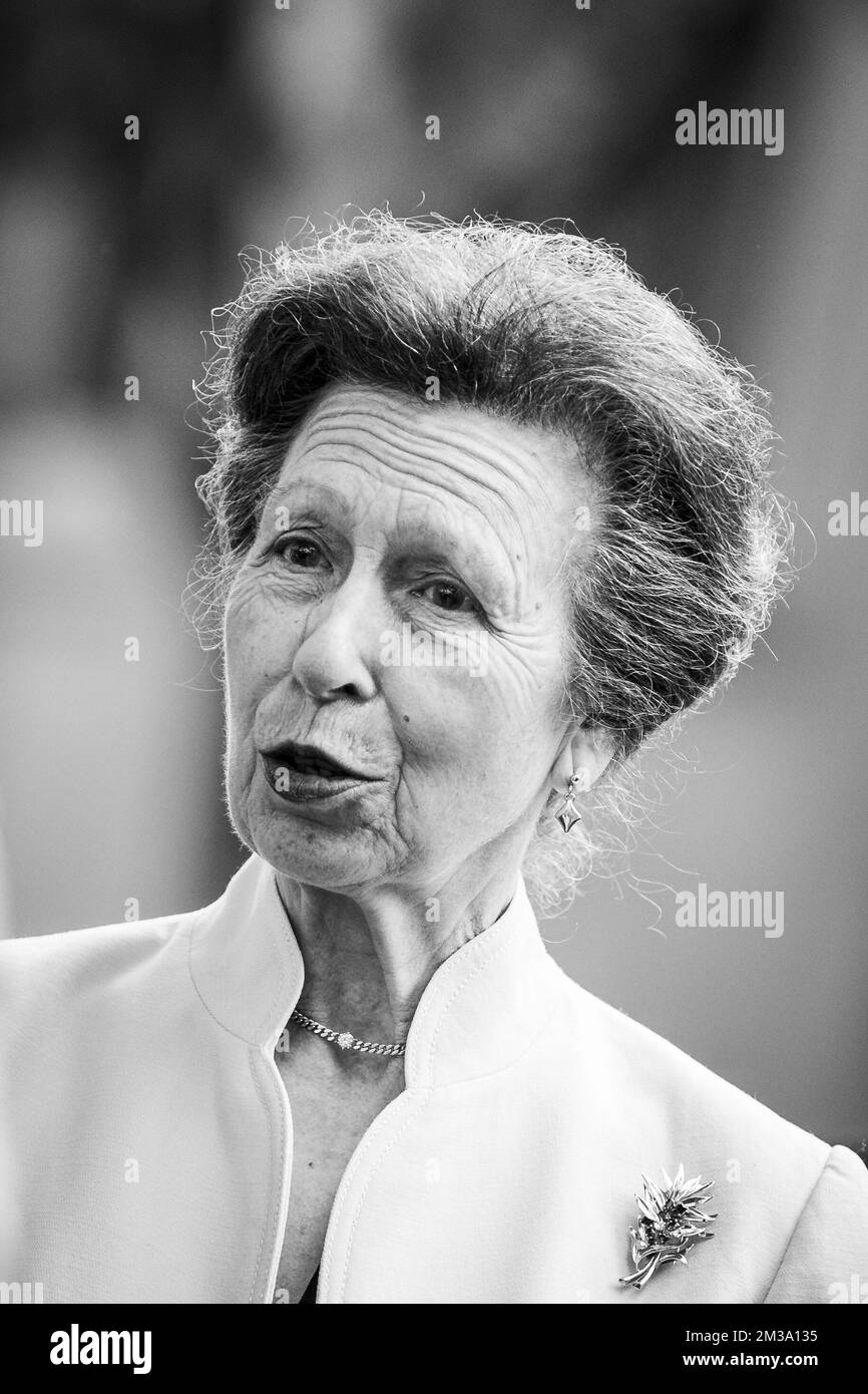 Anne, the Princess Royal pictured during a wreath-laying ceremony at ...