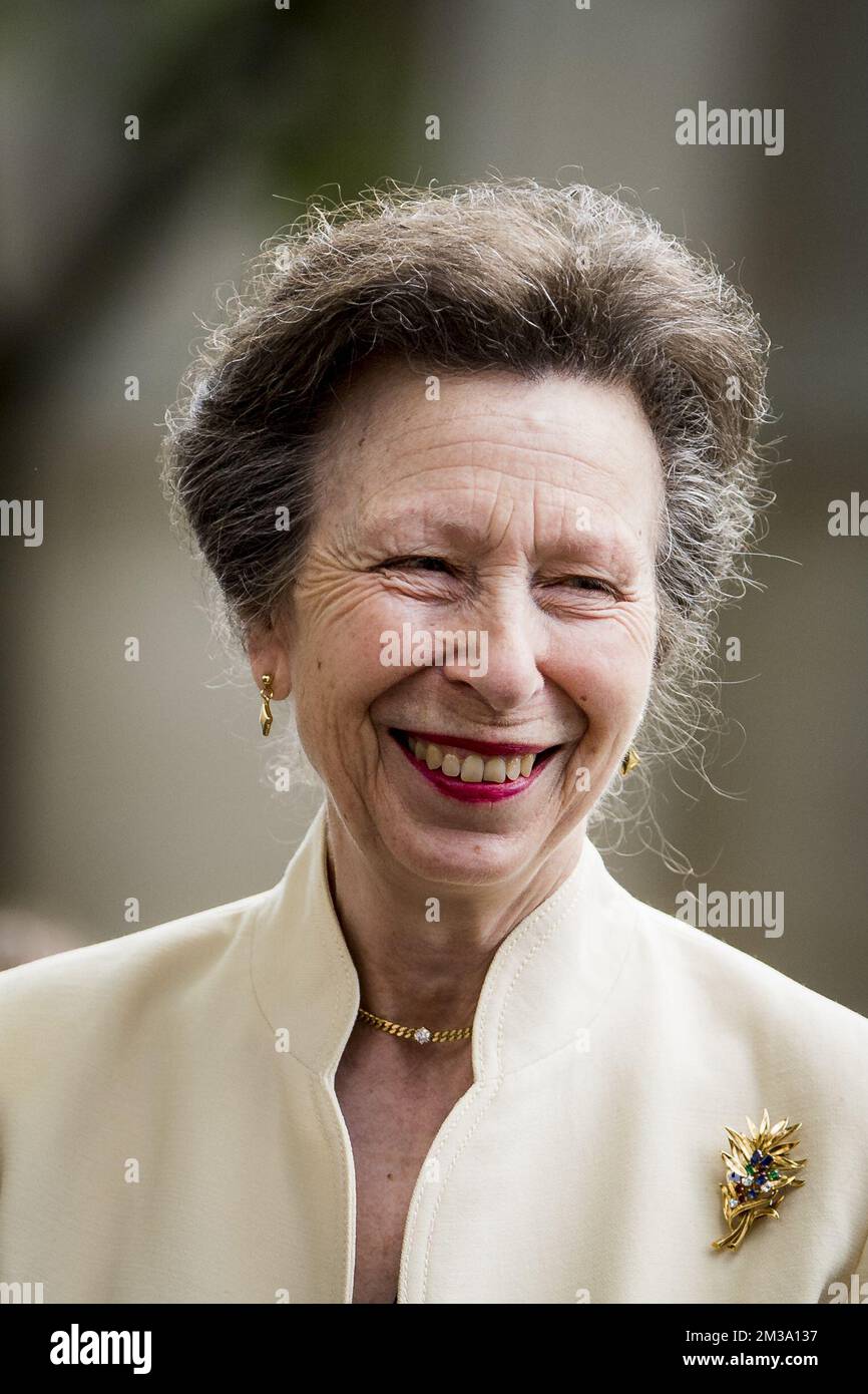 Anne, the Princess Royal pictured during a wreath-laying ceremony at ...