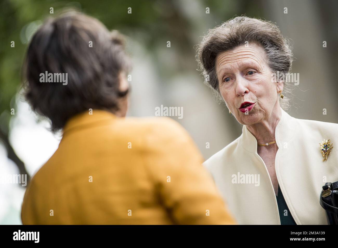 Anne, the Princess Royal pictured during a wreath-laying ceremony at ...
