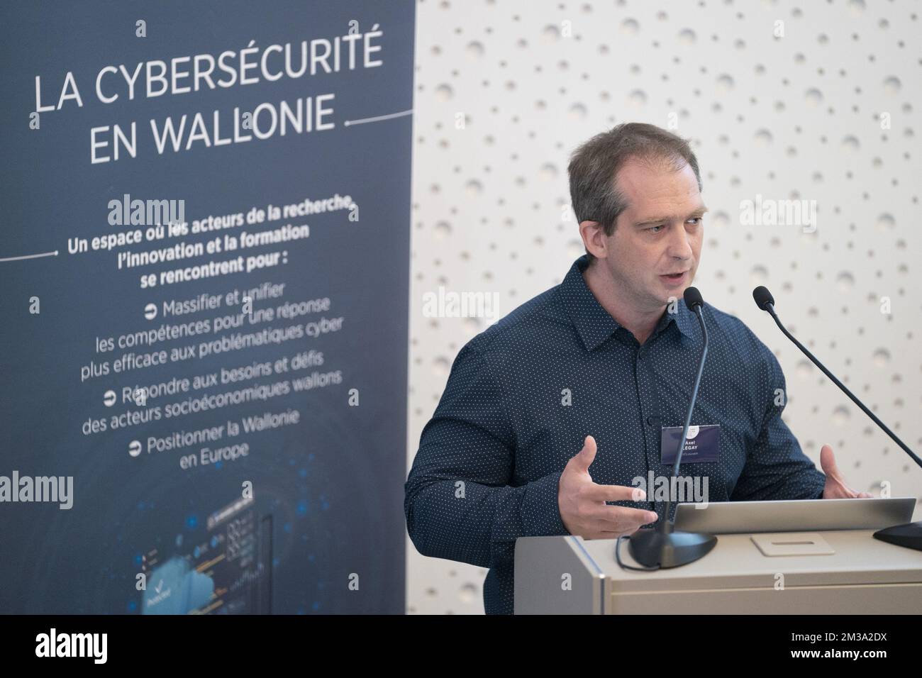 Axel Legay pictured during the inauguration of the CyberWal consortium ...