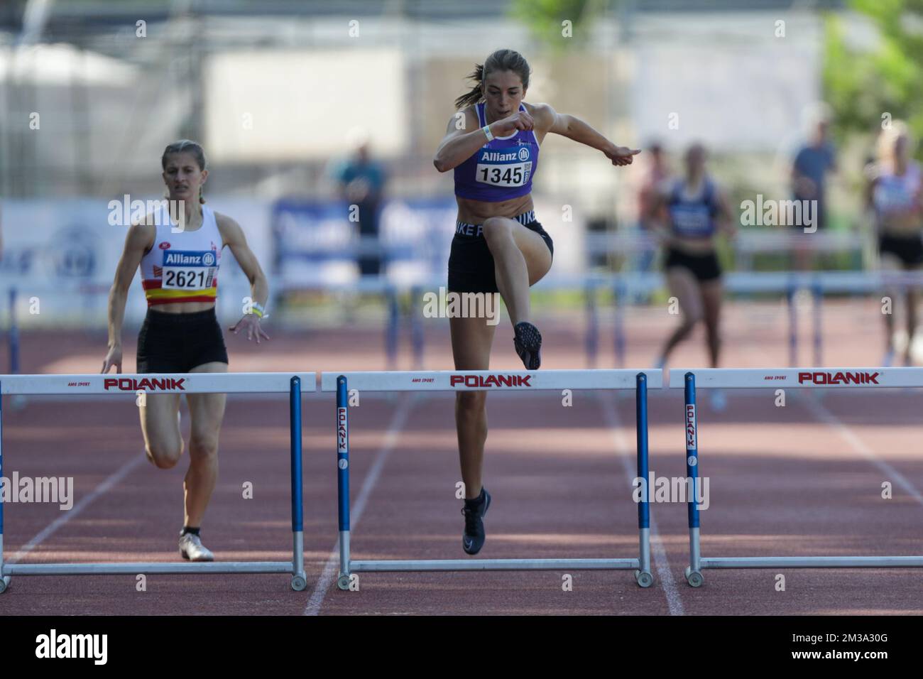 Belgian Eline Claeys pictured in action during the women's 400m hurdles ...