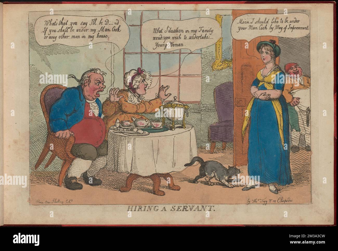 Hiring a servant , Servants, Cats, Anger. Thomas Rowlandson (1756-1827 ...