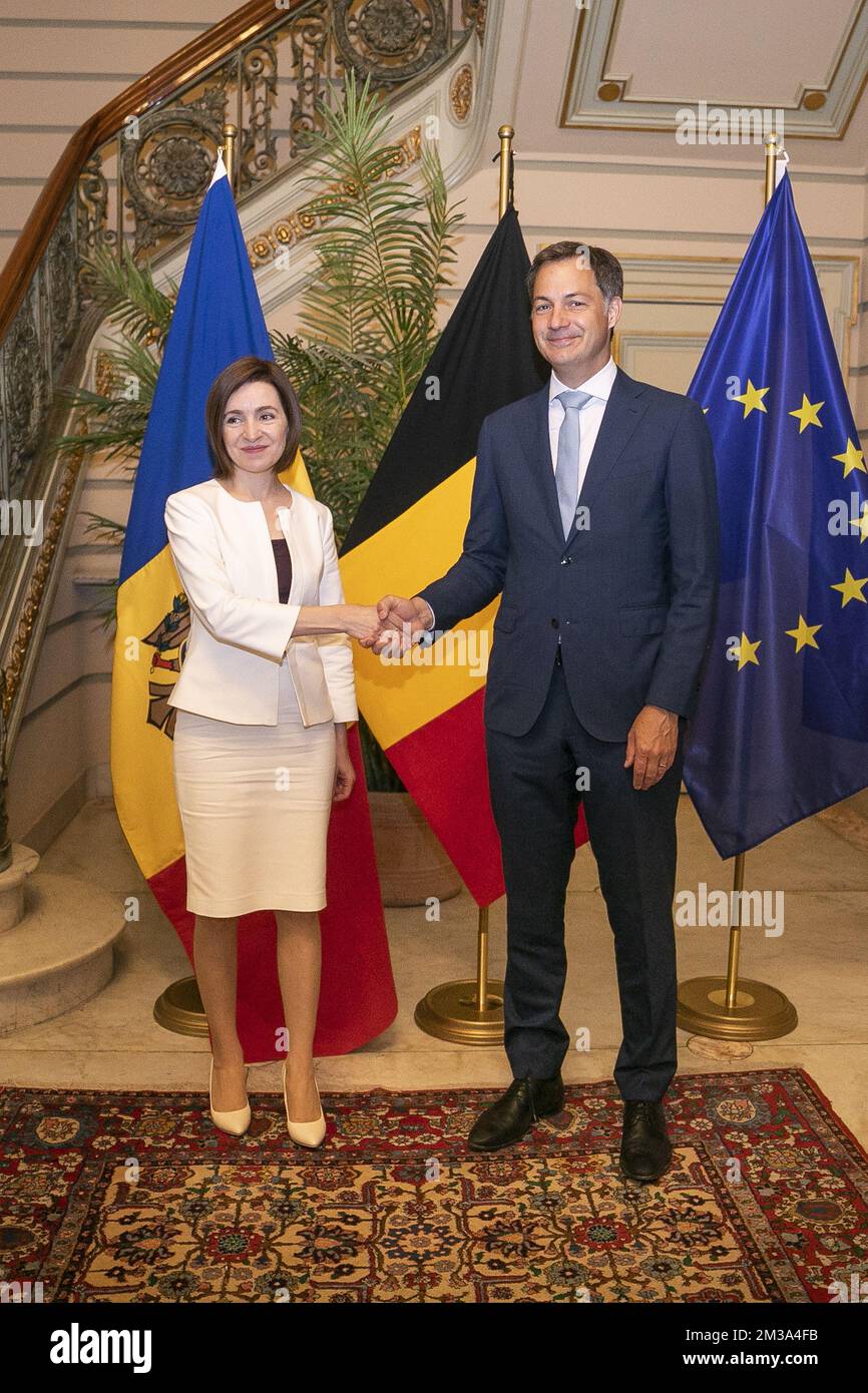 Moldova president Maia Sandu and Prime Minister Alexander De Croo ...