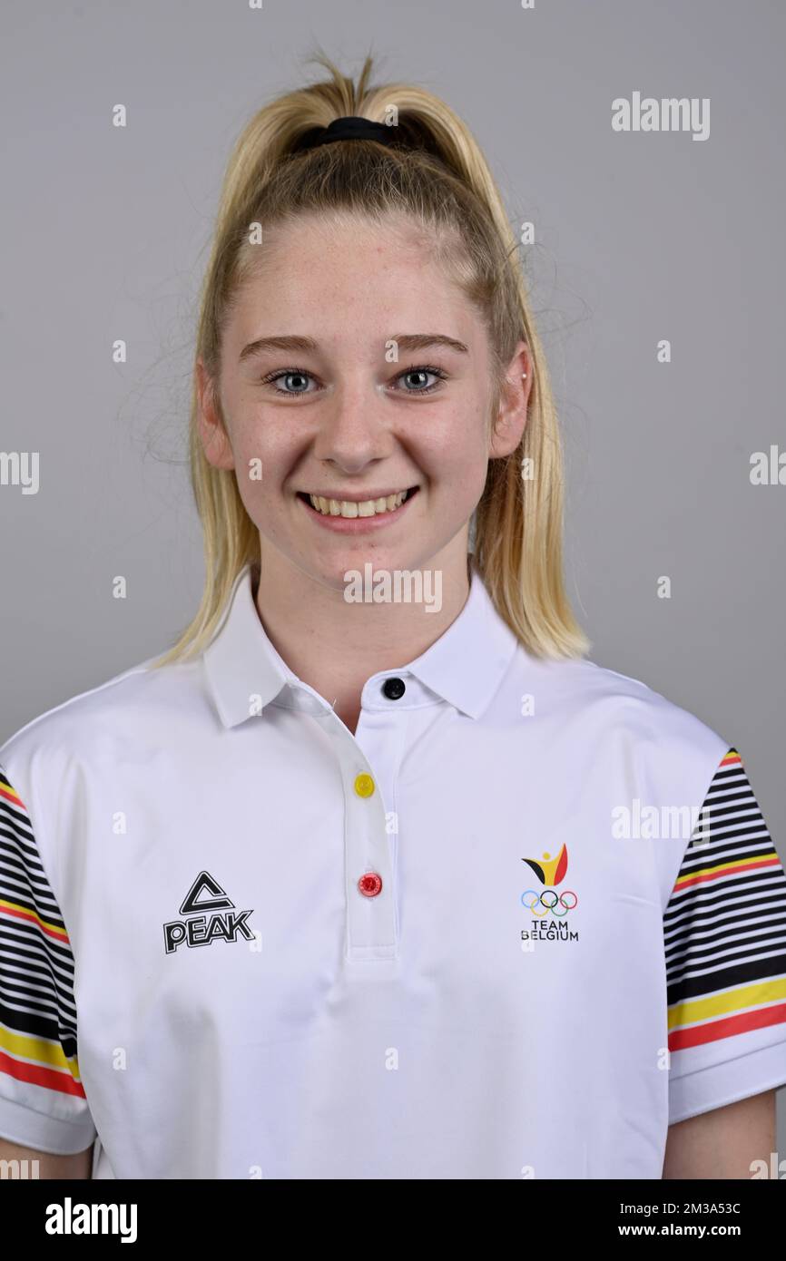 Gymnastics athlete Bo Hollebosch poses for the photographer at a ...