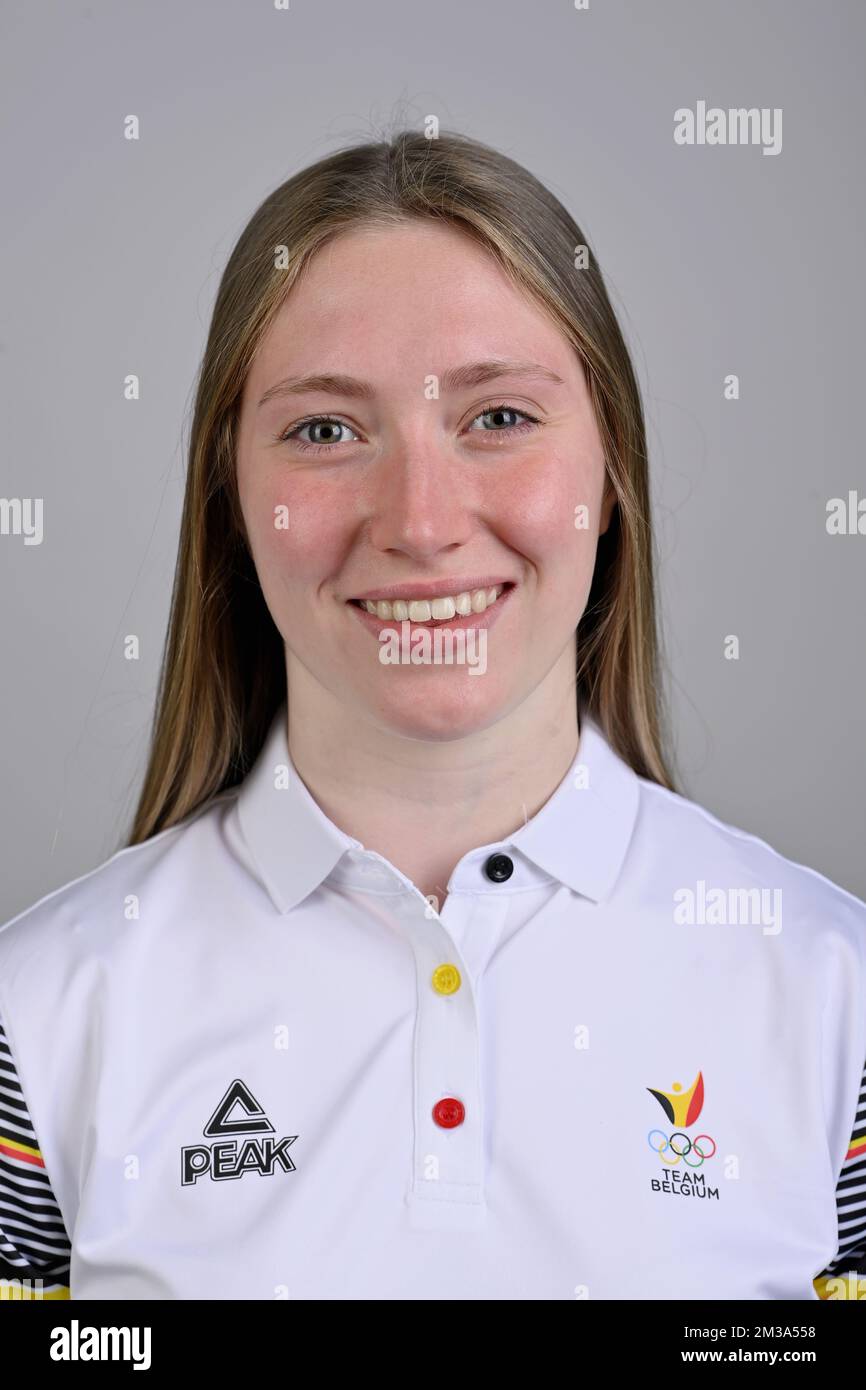 Gymnastics athlete Lise De Meyst poses for the photographer at a ...