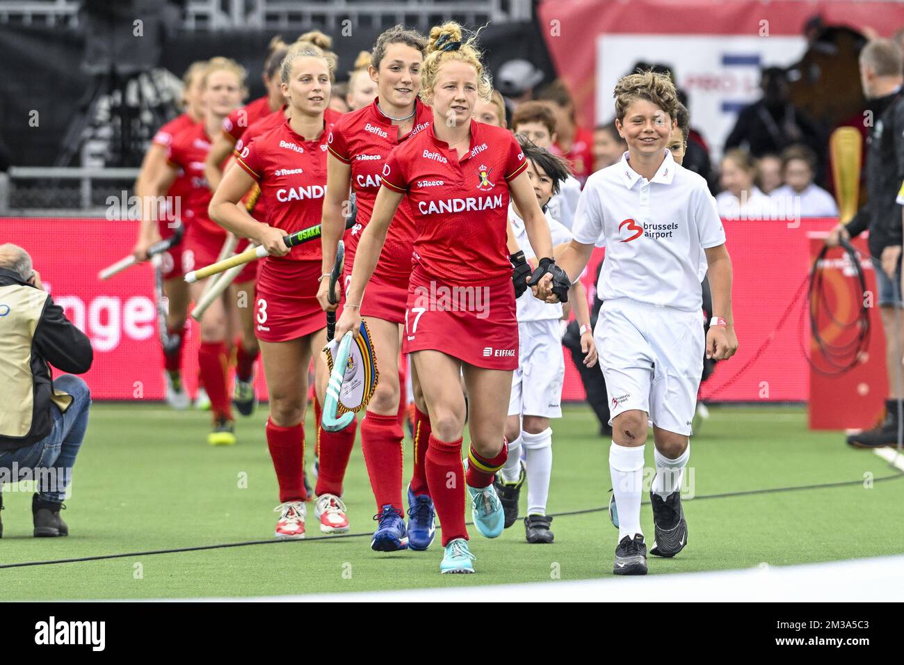 Belgium's Michelle Struijk pictured at the start of a hockey match ...
