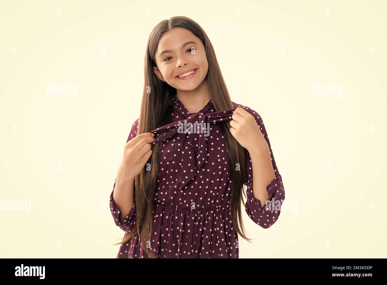 Portrait of happy smiling teenage child girl. Headshot of teenager ...
