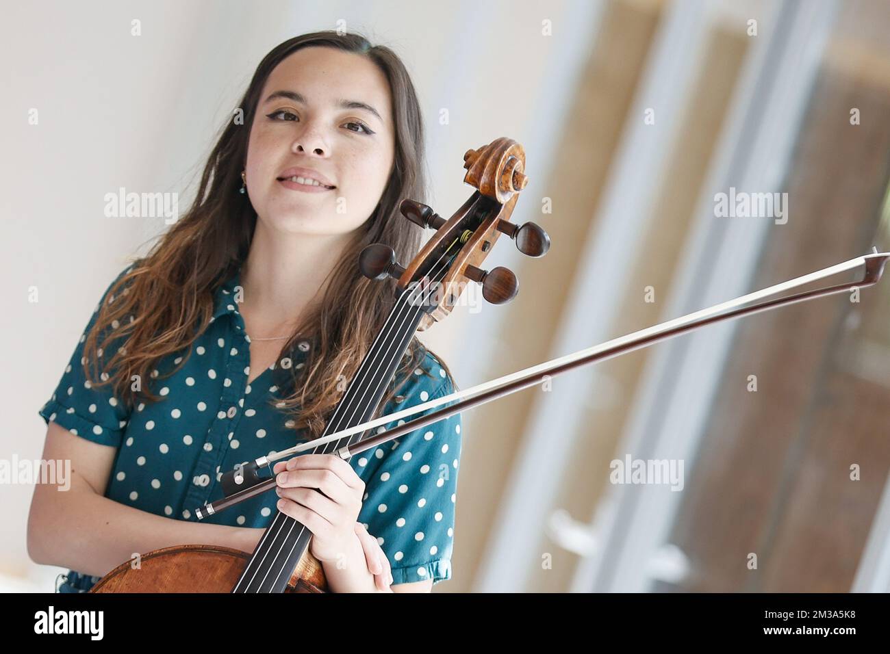 Belgian cellist Stephanie Huang poses for the photographer, Saturday 21 ...