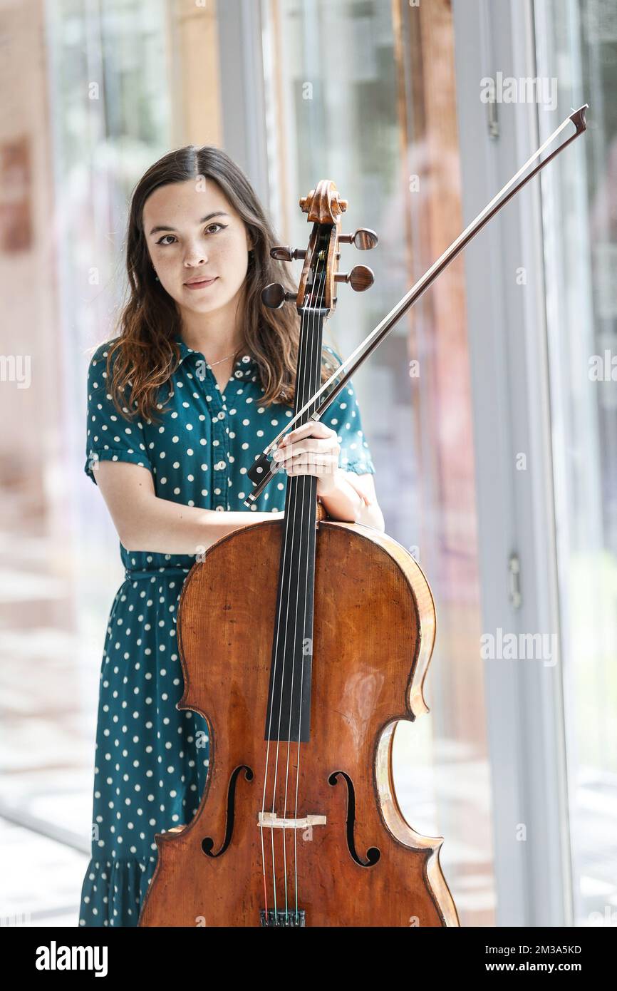 Belgian cellist Stephanie Huang poses for the photographer, Saturday 21 ...