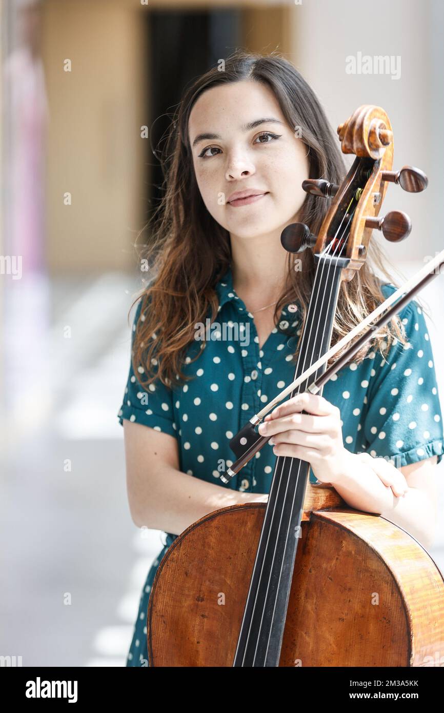 Belgian cellist Stephanie Huang poses for the photographer, Saturday 21 ...