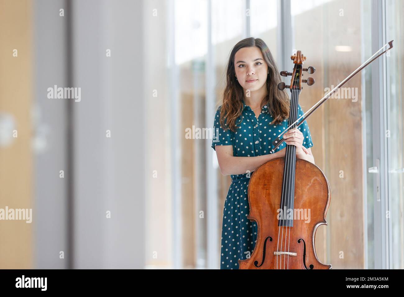 Belgian cellist Stephanie Huang poses for the photographer, Saturday 21 ...