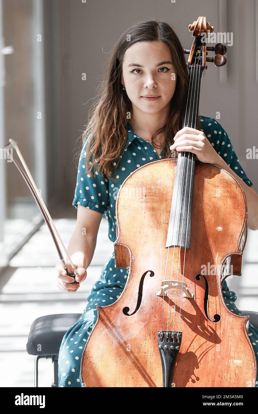 Belgian cellist Stephanie Huang poses for the photographer, Saturday 21 ...