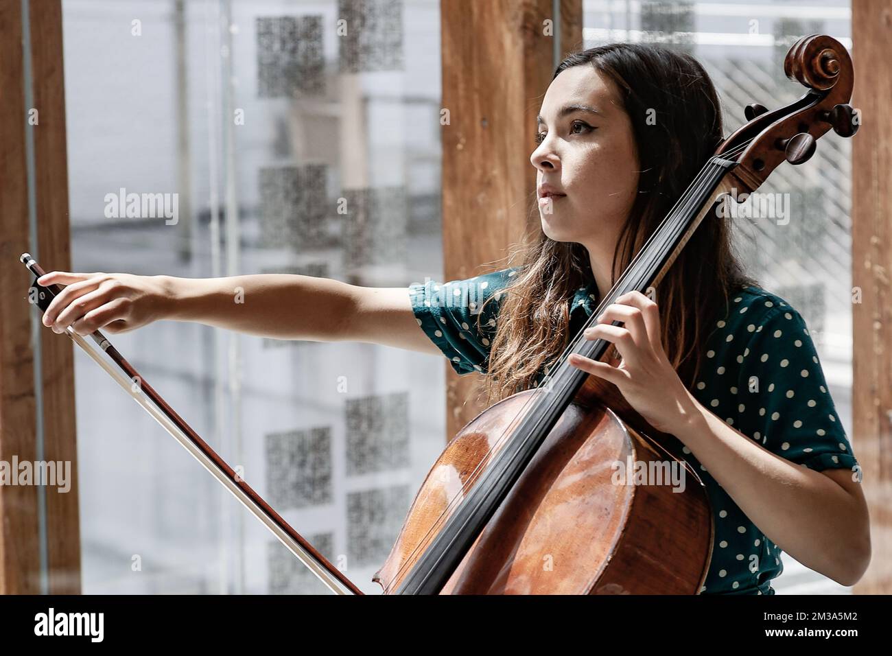 Belgian cellist Stephanie Huang poses for the photographer, Saturday 21 ...