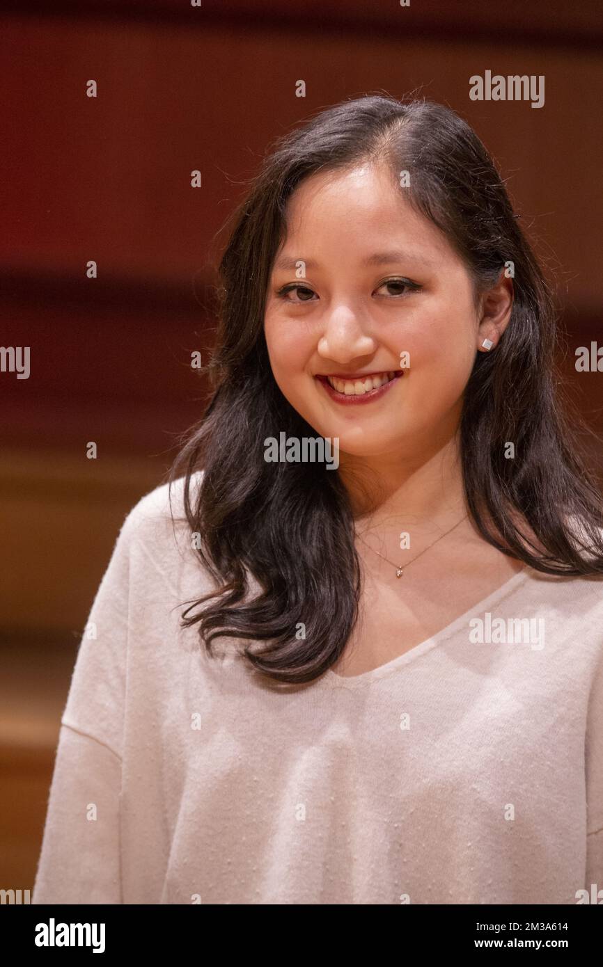 Hayoung Choi poses for the photographer at the proclamation of the ...
