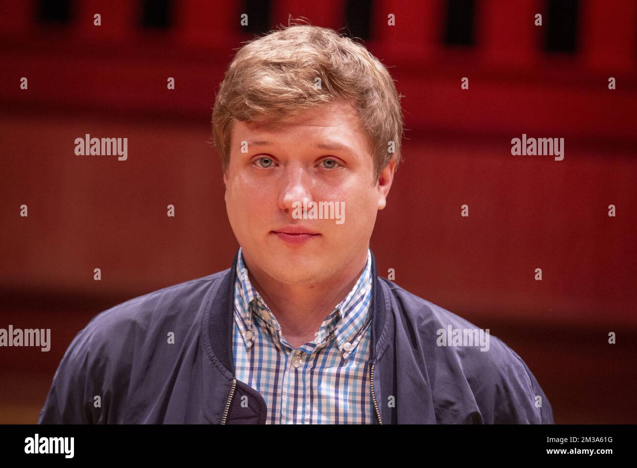 Oleksiy Shadrin poses for the photographer at the proclamation of the ...