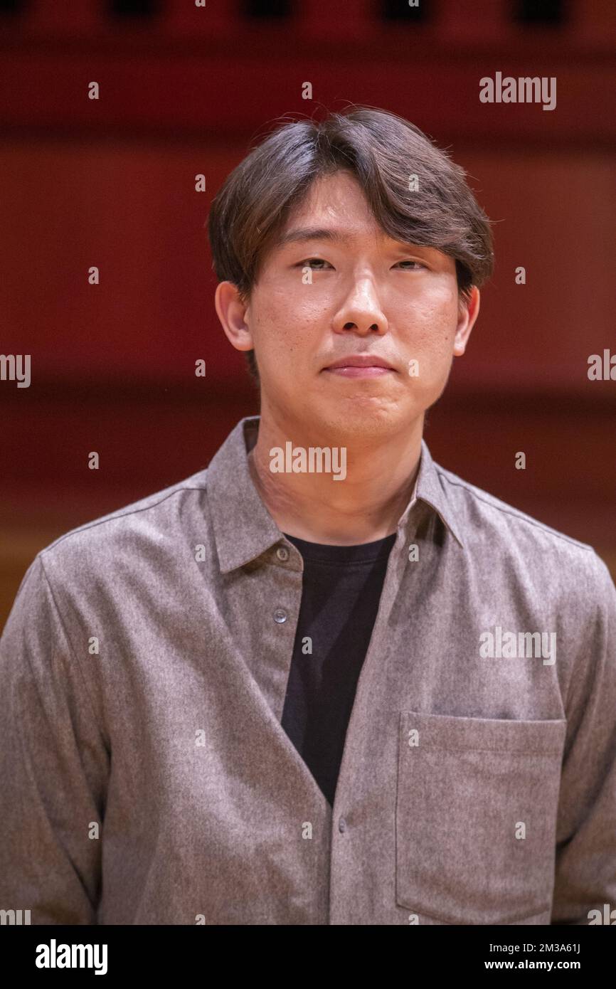 Taeguk Mun poses for the photographer at the proclamation of the twelve ...