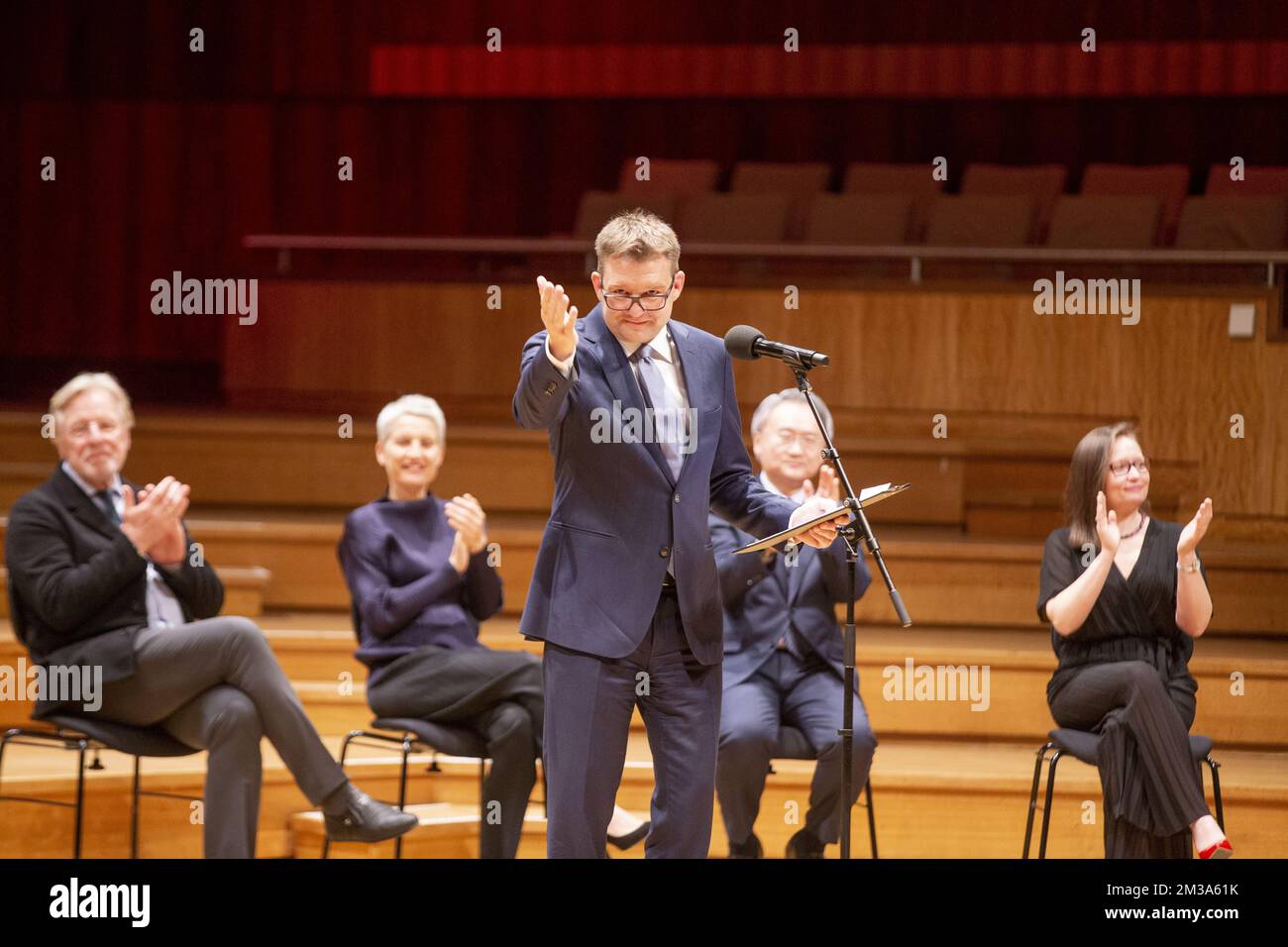 Gilles Ledure pictured during the proclamation of the twelve finalists ...