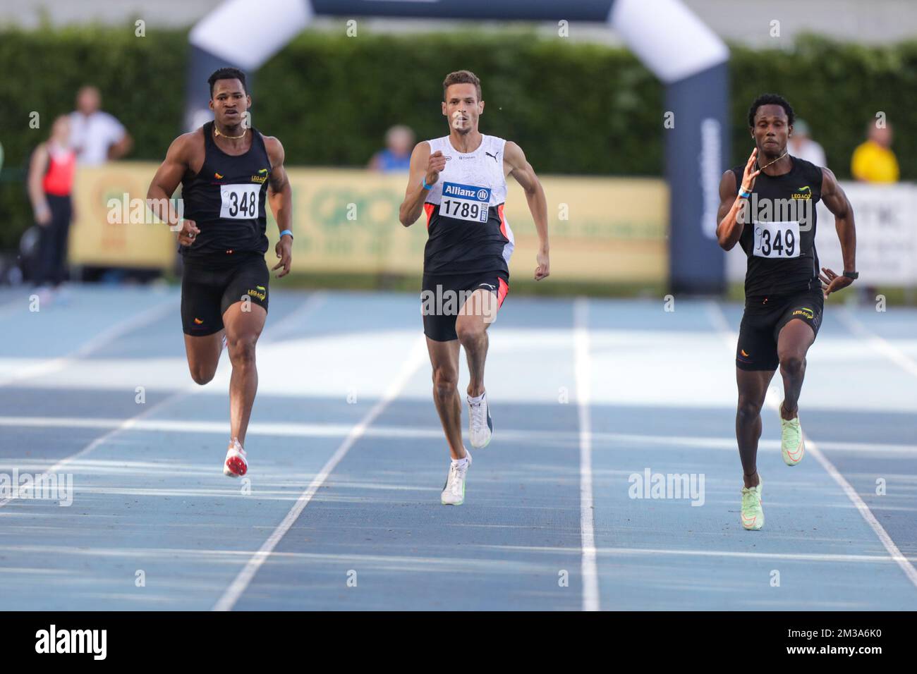 Jamaican Carpenter Anthony, Belgian Dylan Borlee, Jamaican Michael ...