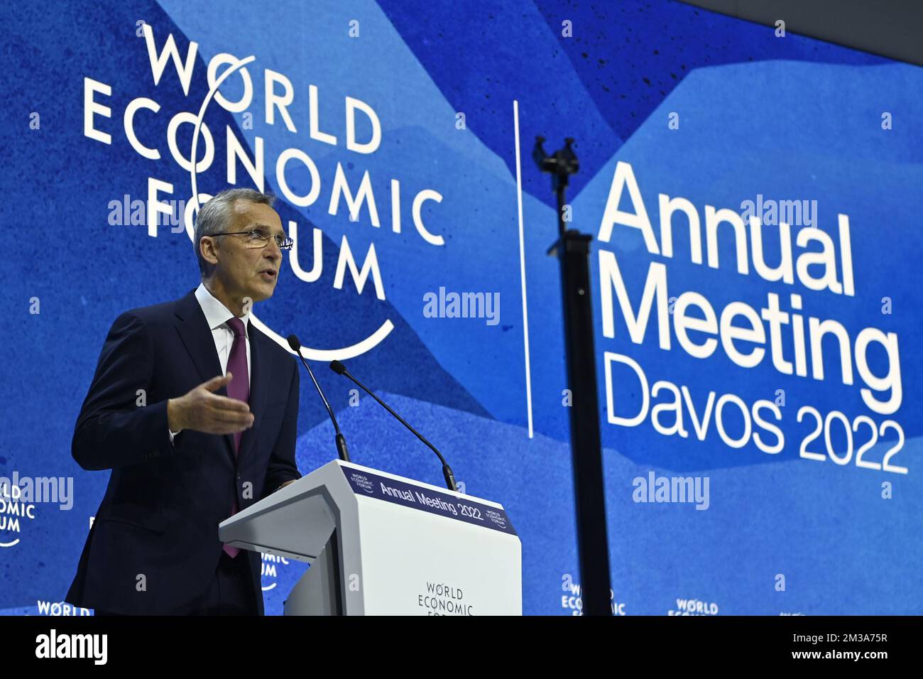 NATO Secretary General Jens Stoltenberg pictured at the 2022 World Economic Forum Annual Meeting ...