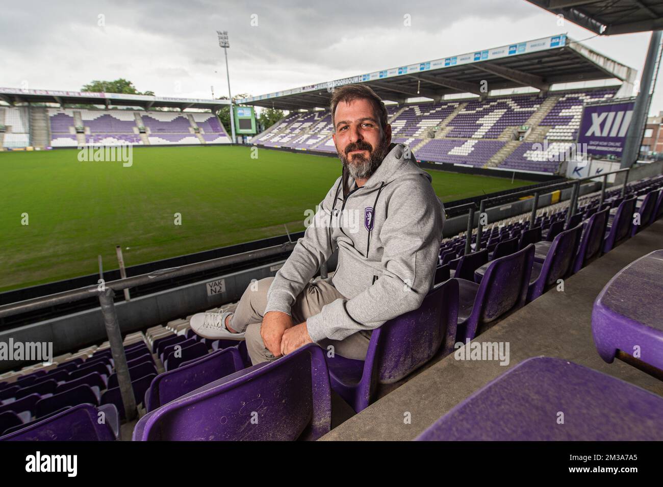 Beerschot's head coach Andreas Wieland poses for the photographer at ...