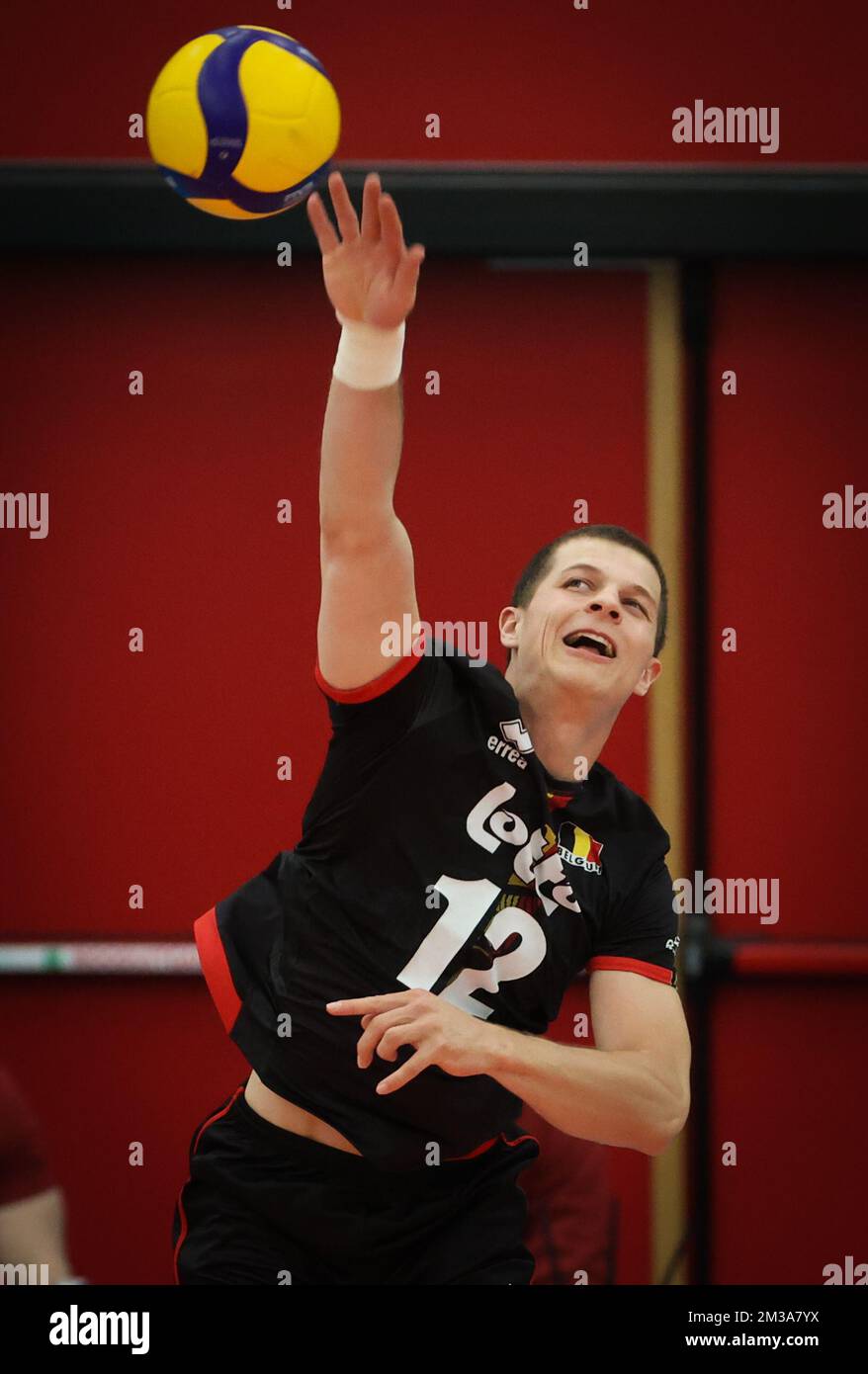 Belgium's Seppe Rotty pictured in action during a volleyball match ...