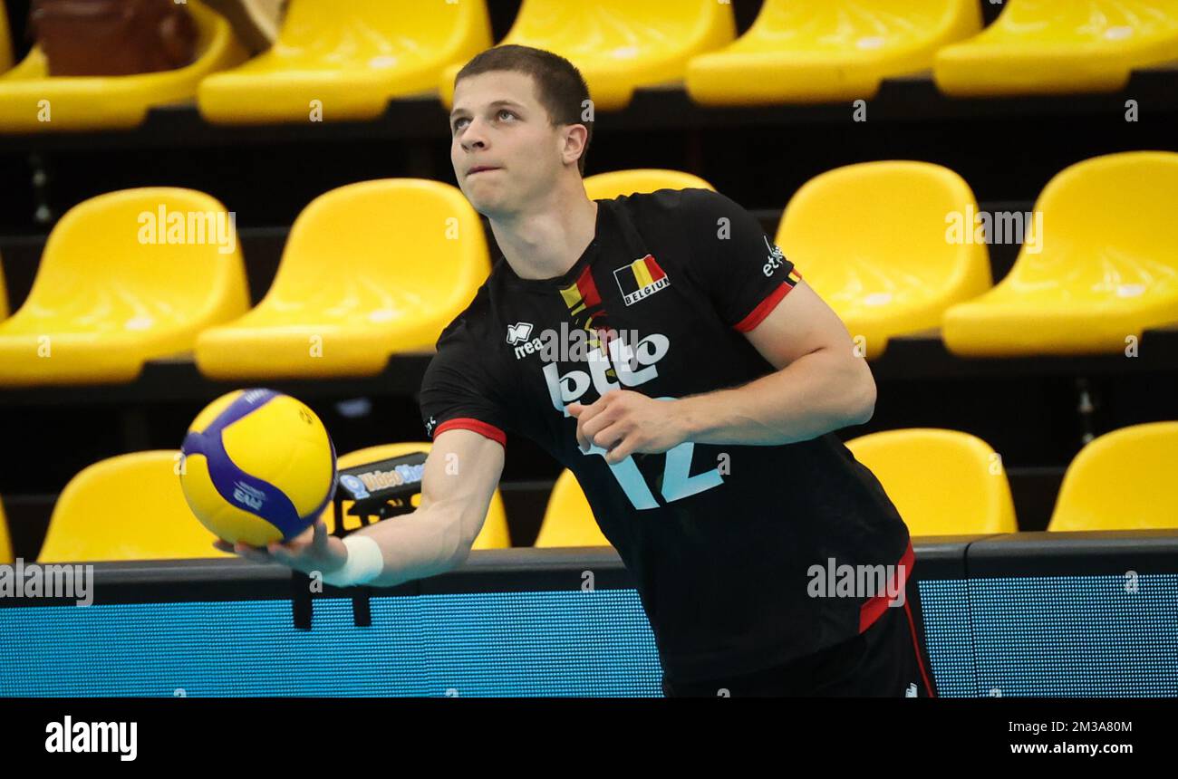 Belgium's Seppe Rotty pictured in action during a volleyball match ...