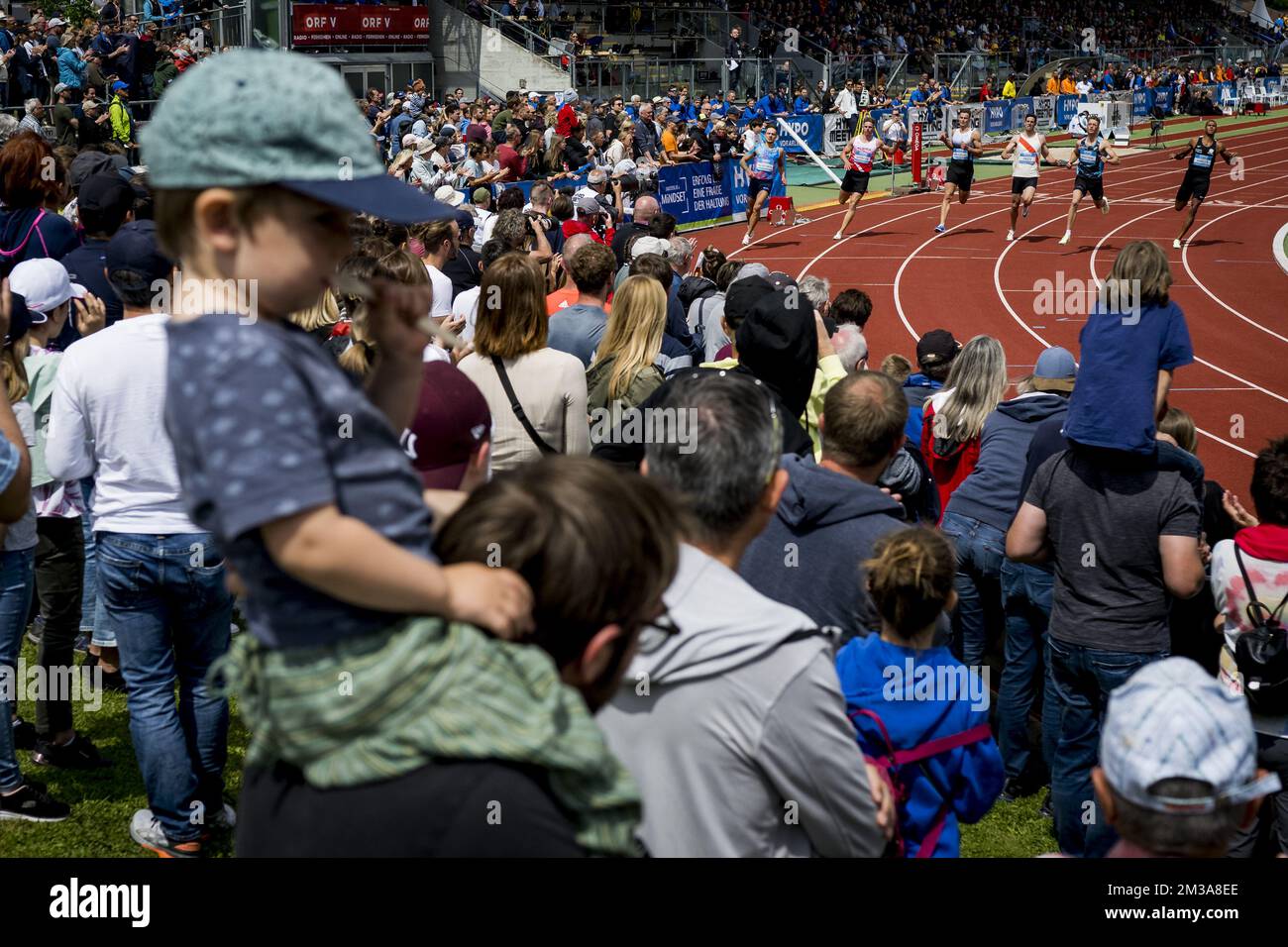 Illustration picture shows the men's 100m race, at the men's decathlon ...