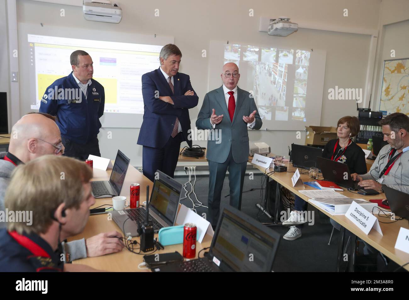 Flemish Minister President Jan Jambon (C) and Dendermonde Mayor Pieter ...