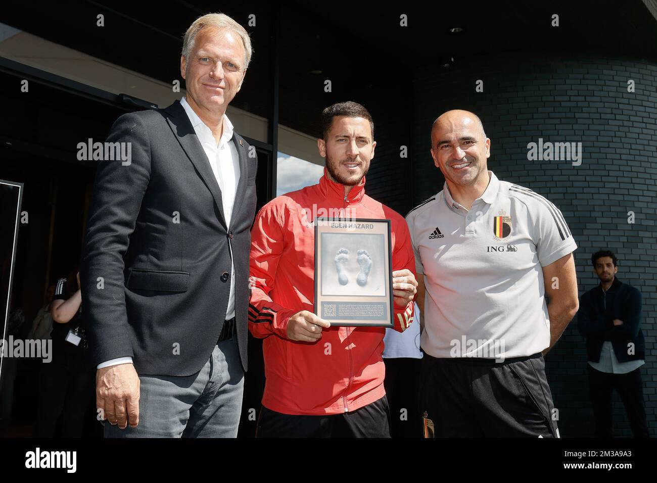 Former KBVB URBSFA CEO Peter Bossaert, Belgium's Eden Hazard and ...