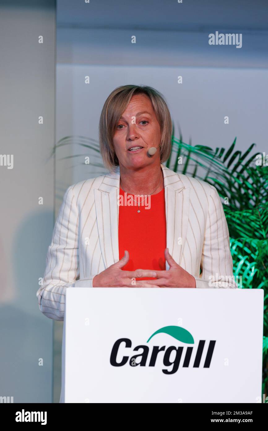 Managing Director Cargill Chocolate Europe Inge Demeyere delivers a ...
